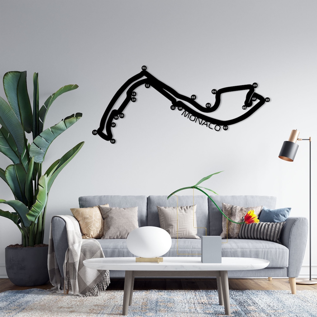 Monaco Grandprix Map Metal Sign , Formula One F1 Grandprix Metal Wall ...