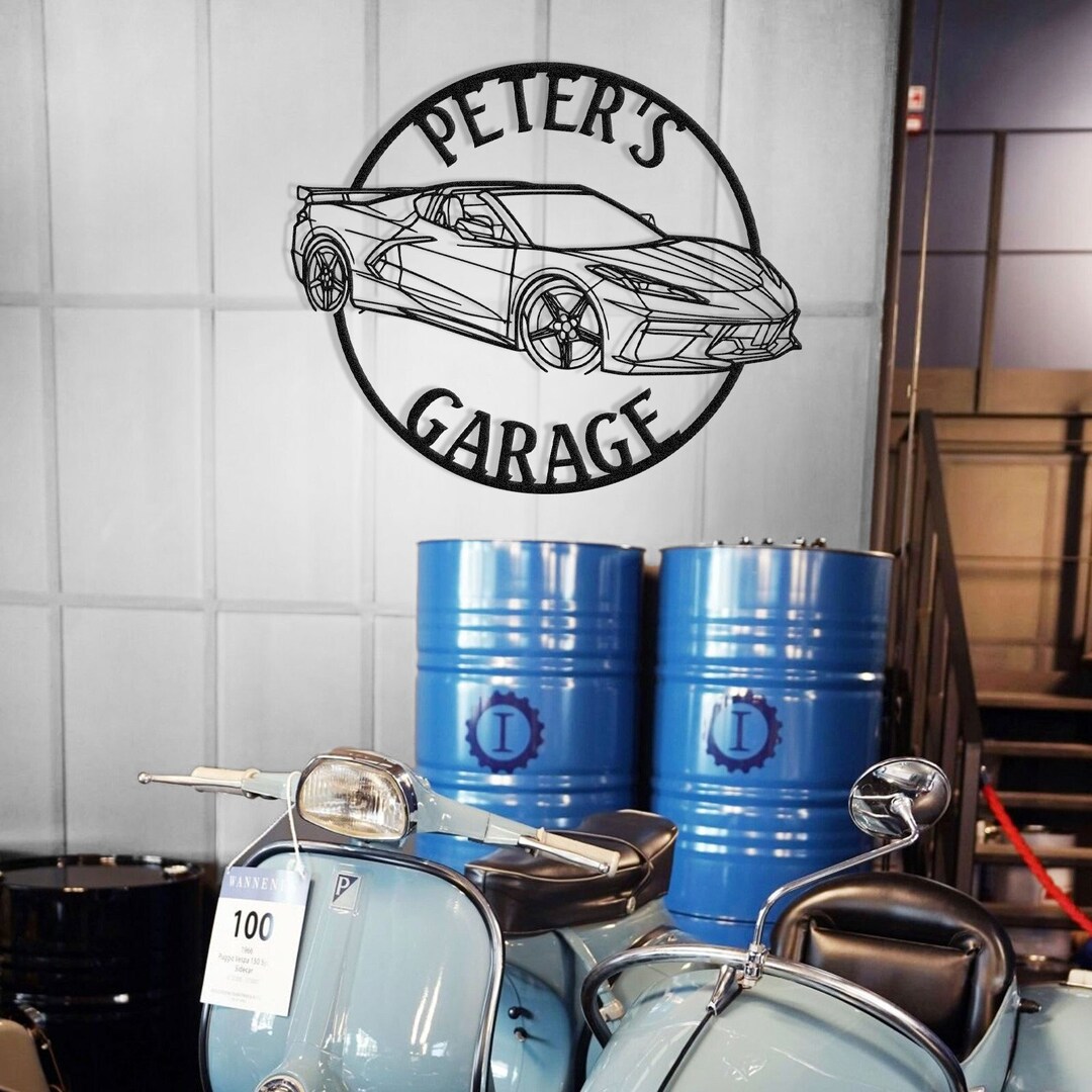 Custom Sports Car Man Cave Decor , Metal Garage Sign , Garage Gift ...