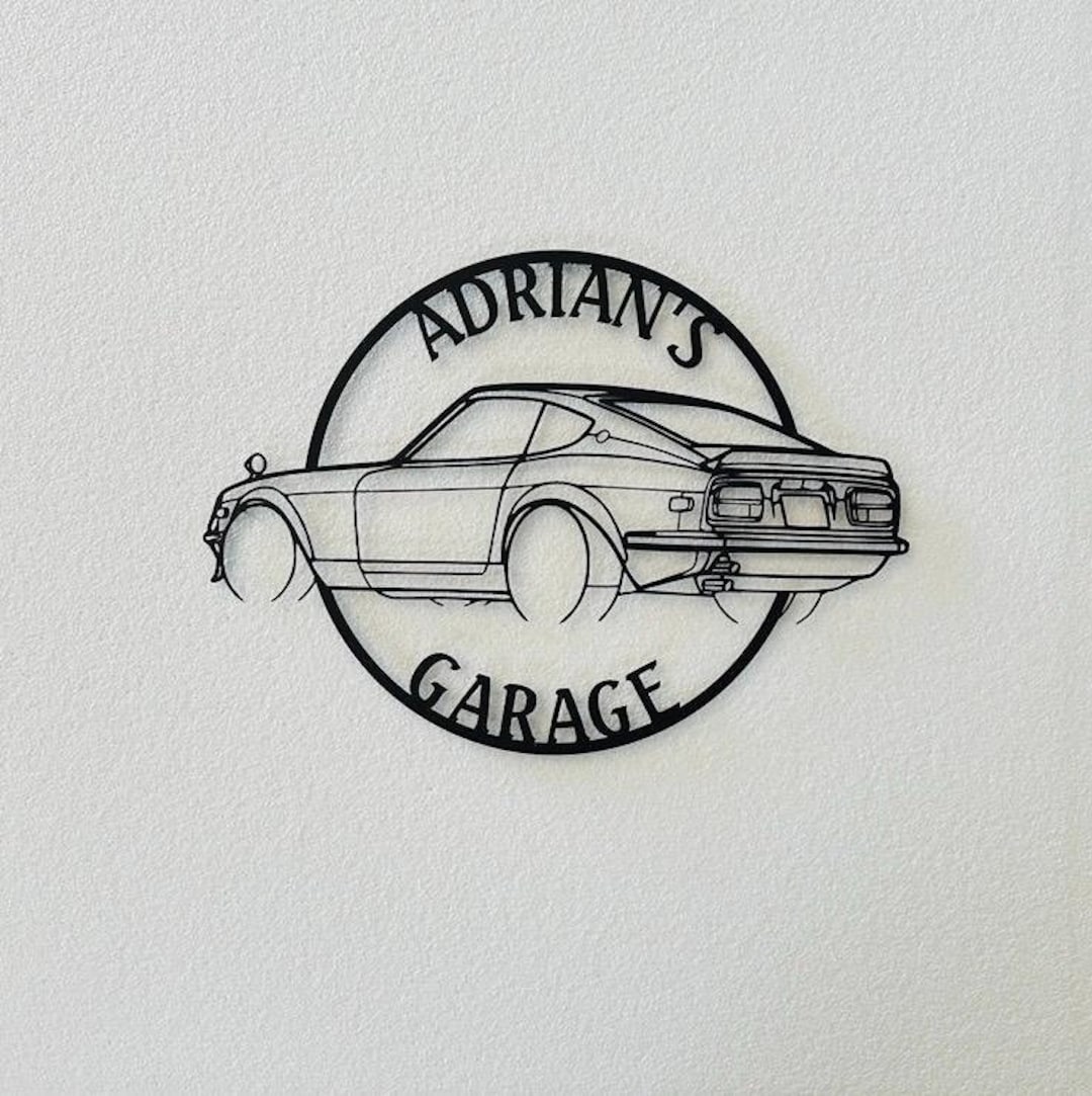 Custom Car Back Theme Metal Wall Art , Metal Garage Sign , Garage Gift ...