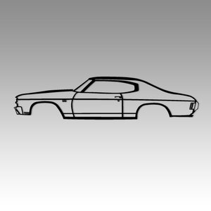 71 Chevelle Silhouette Metal Wall Art , 71 Chevelle SS Metal Wall Art ...