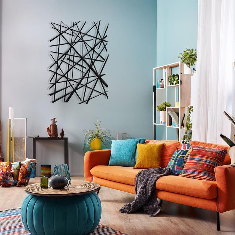 Modern Metal Line Wall Art: Geometric Abstract Decor - Etsy