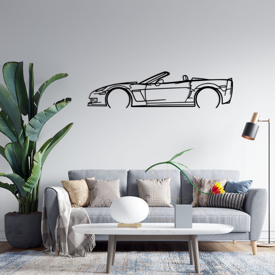 Corvette C6 Cabrio Silhouette Metal Wall Art , C6 Cabrio Metal Wall Art ...