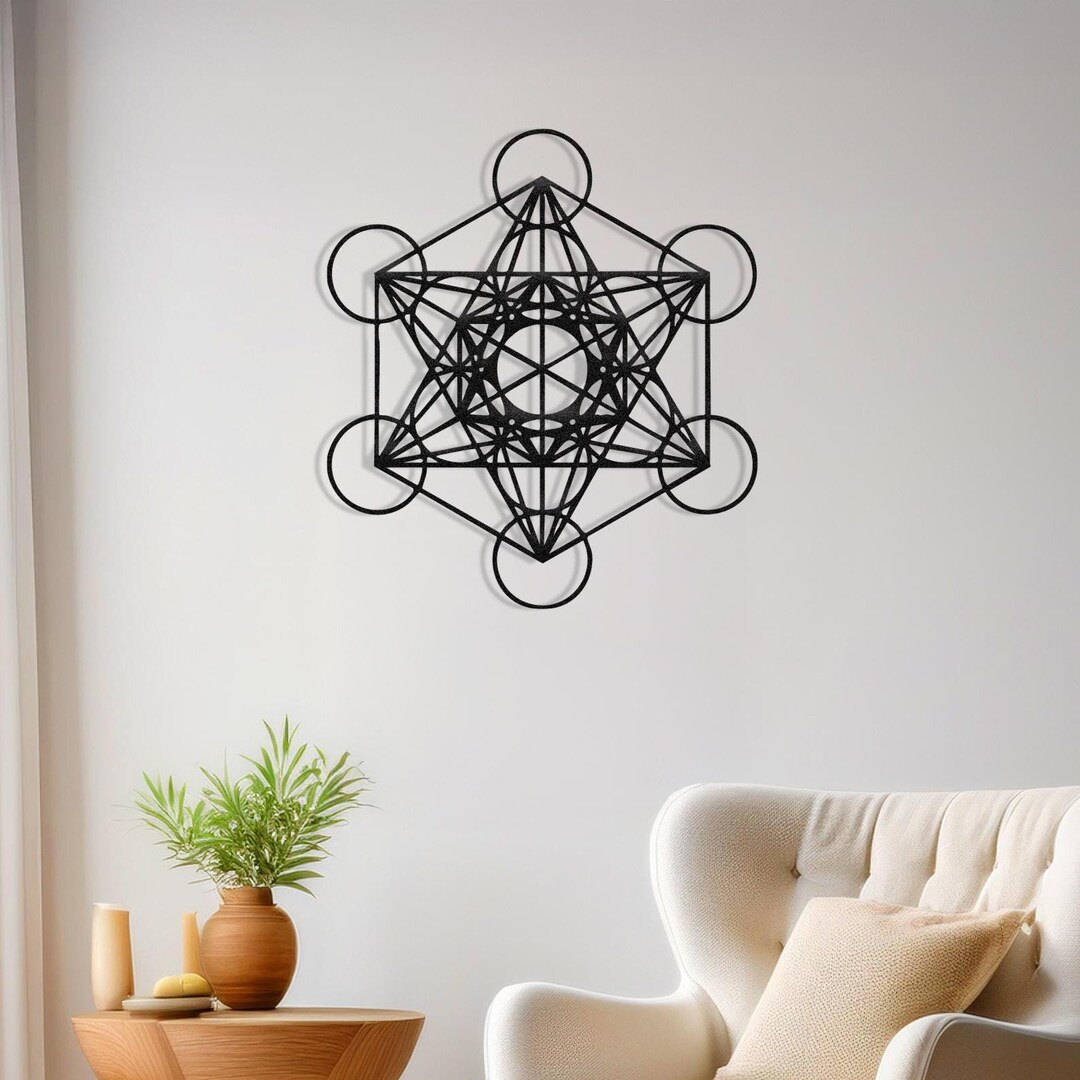 Metatron Cube Themed Metal Wall Art , Metatron Metal Wall Sign ...