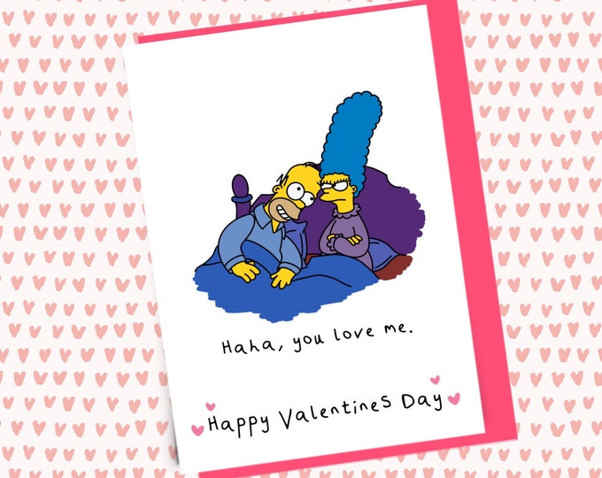 Homer and Marge Simpson Simpsons Funny Valentines Day Card - Etsy
