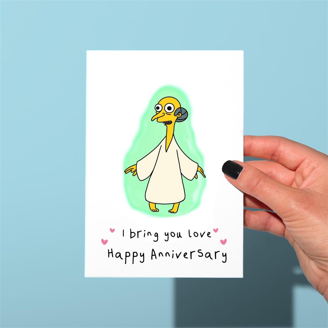 Mr Burns Simpsons Funny Anniversary Card, Funny Greetings Card ...