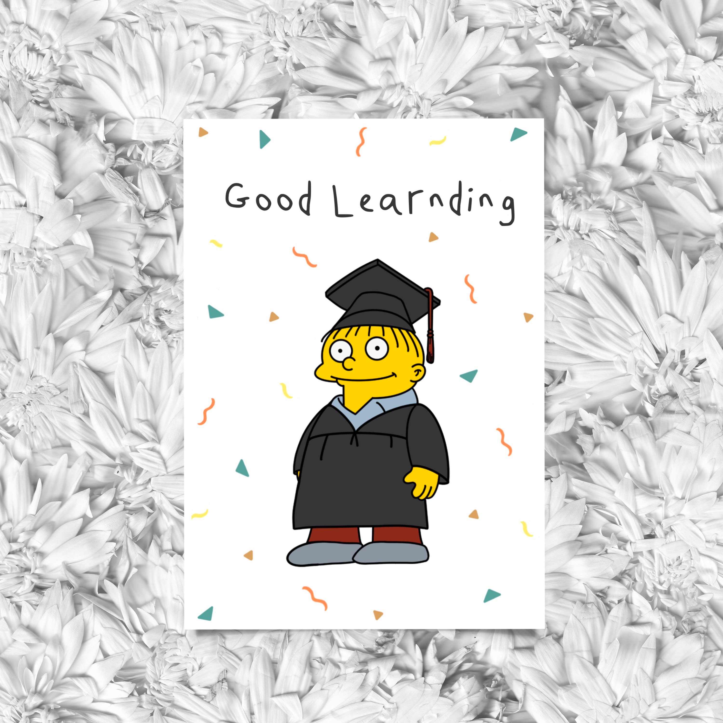 Ralph Wiggum Simpsons Graduation card funny | Etsy