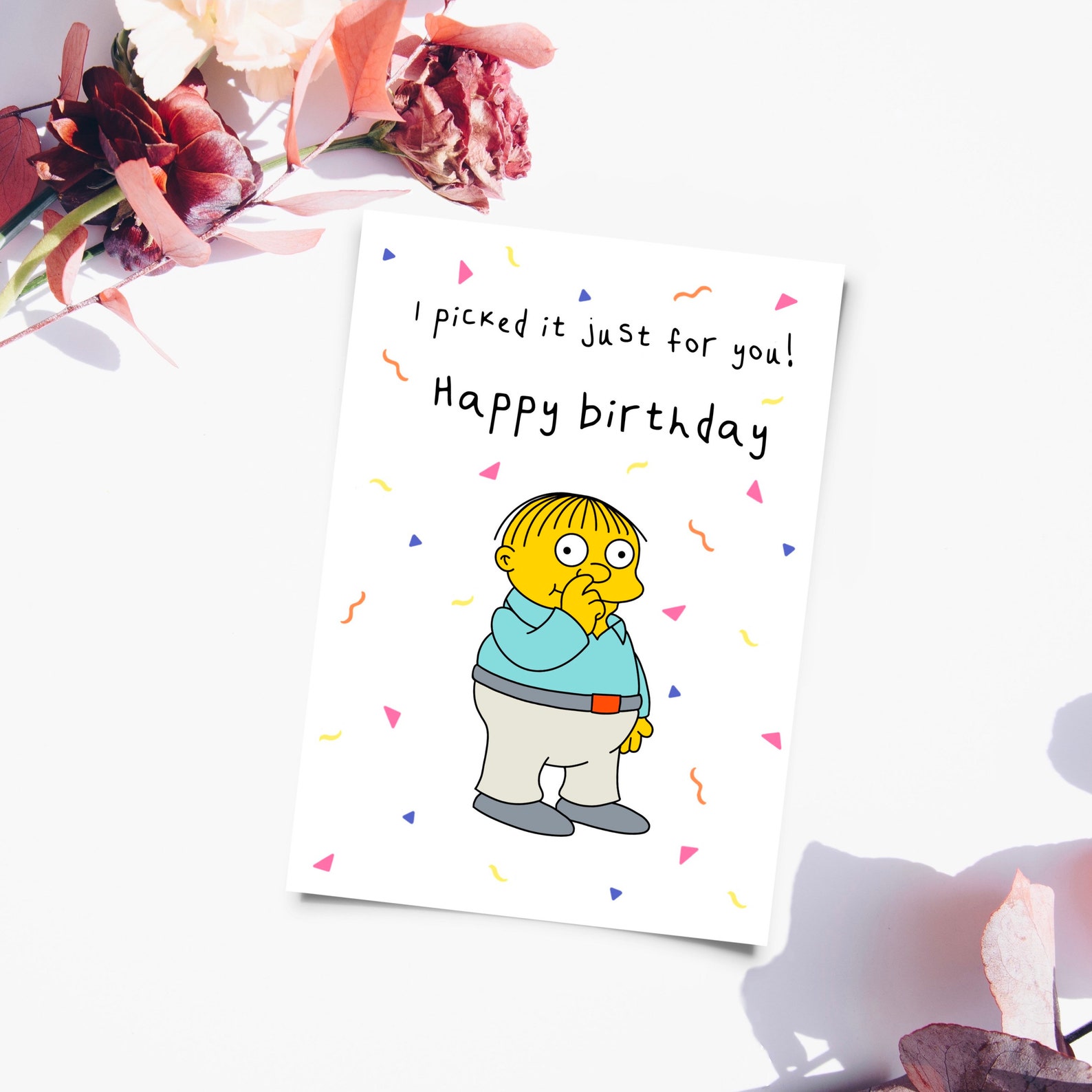 Ralph Wiggum Simpsons Funny Birthday Card Funny Greetings | Etsy