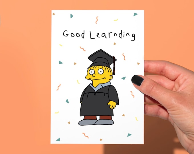 Ralph Wiggum Simpsons Graduation Card, Funny Graduation/college Card ...