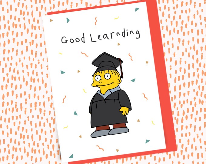 Ralph Wiggum Simpsons Graduation Card, Funny Graduation/college Card ...
