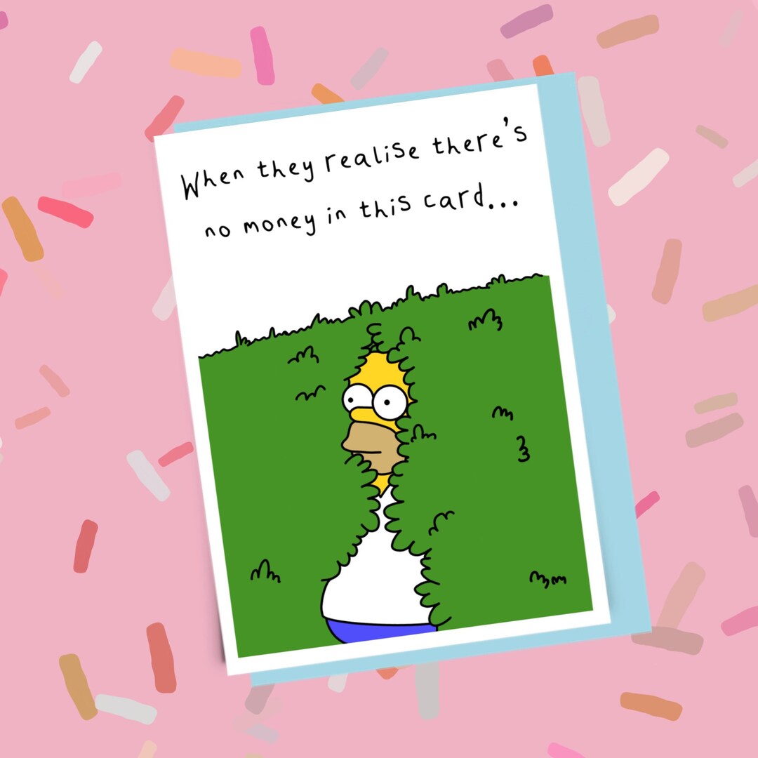 Homer in Bush Birthday Card Funny Simpsons Birthday Cards - Etsy