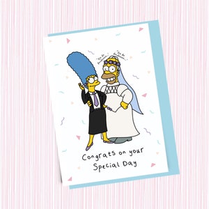 Homer Bride Wedding Card, Simpsons Wedding Congratulations, Marge and ...