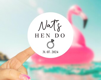 Personalised Initial Engagement Wedding Rings Foiled Stickers. Party ...