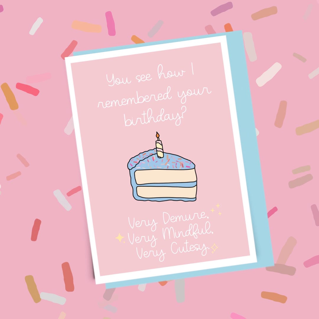 Very Demure, Very Mindful Birthday Card, Funny Birthday Card, Funny ...
