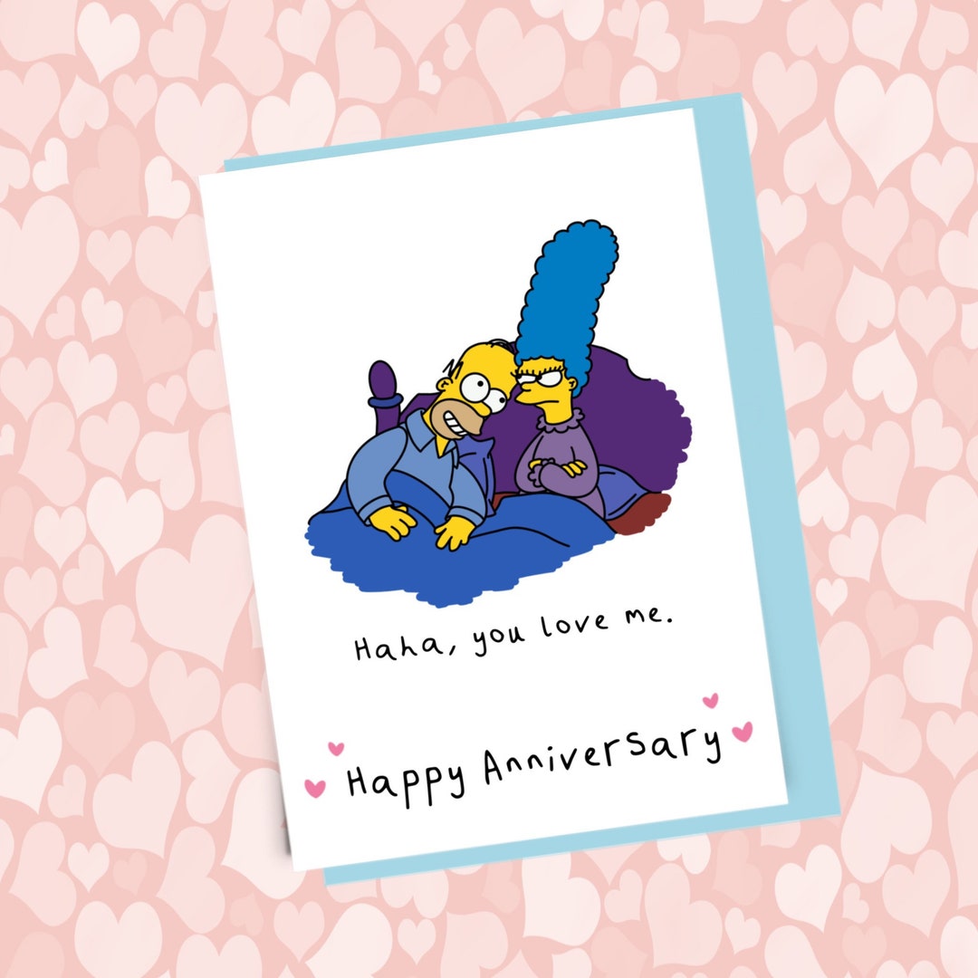 Homer and Marge Simpson, Simpsons Funny Anniversary Card, Funny ...