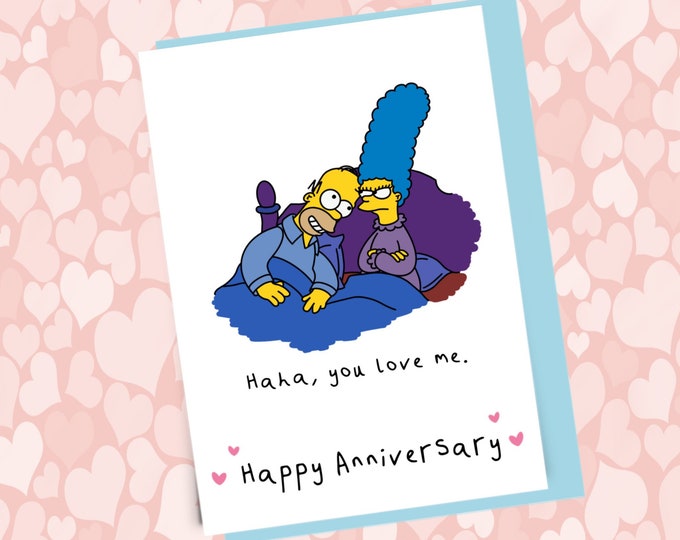 Homer and Marge Simpson, Simpsons Funny Anniversary Card, Funny ...