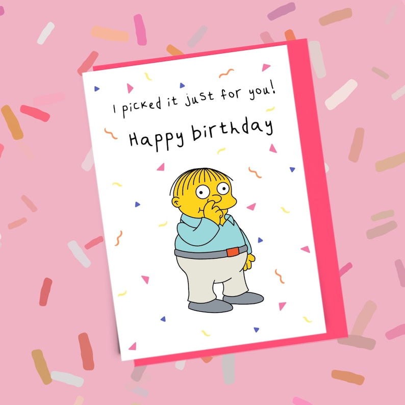 Ralph Wiggum Simpsons Funny Birthday Card Funny Greetings - Etsy
