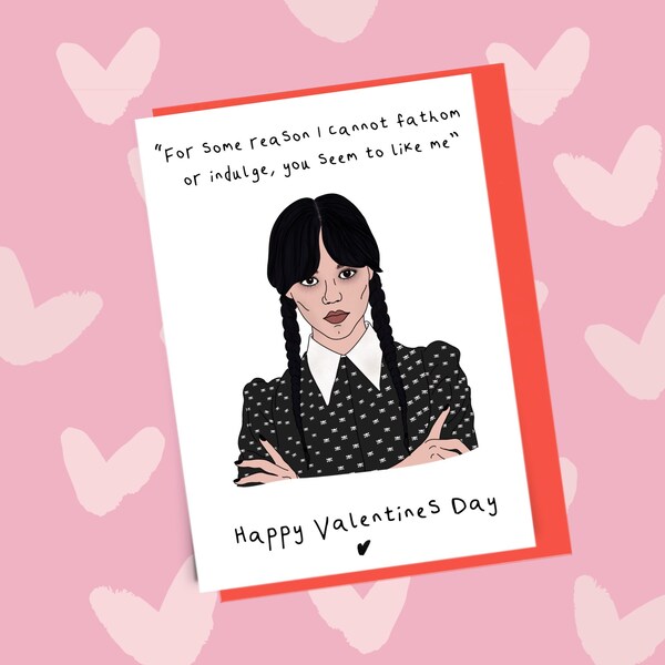 Wednesday Addams Valentine Cards - Etsy