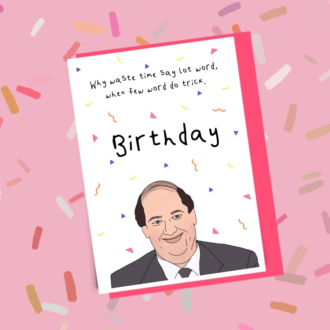 Kevin Malone Office, Funny Birthday Card, Funny Greetings Card, Office ...