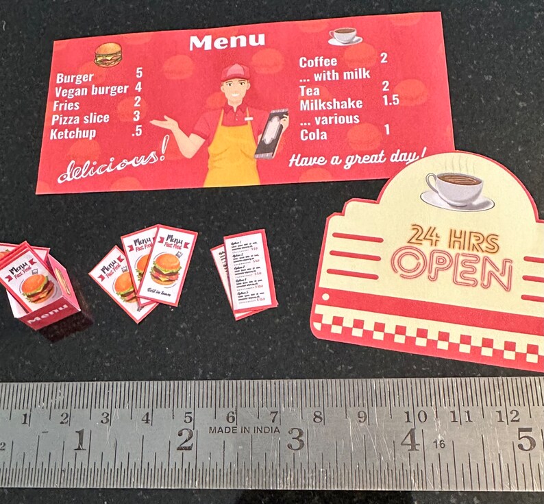 1/12 Dolls House Cafe-diner Printable Menu/posters - Etsy