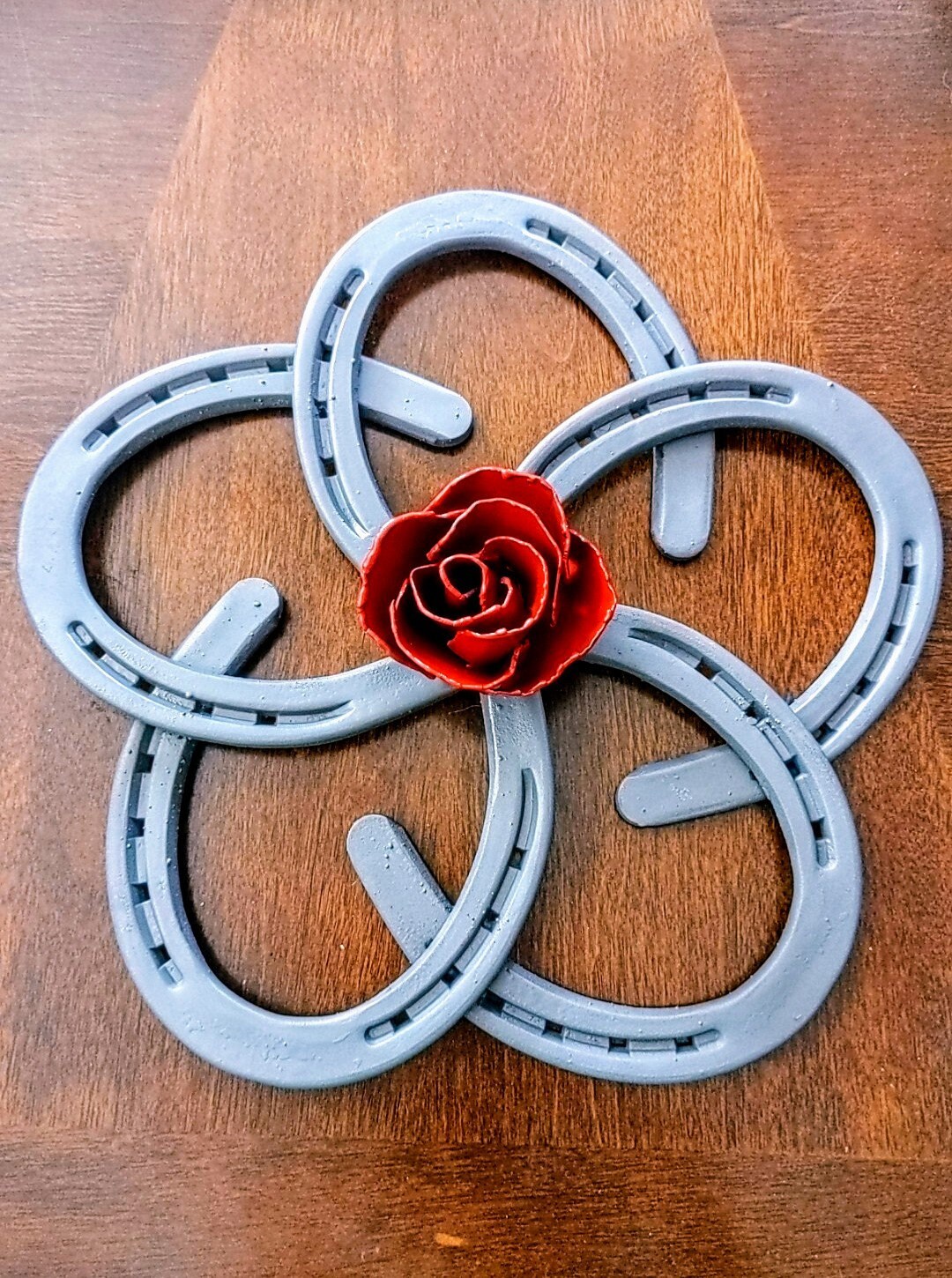 Handcrafted Horseshoe Design With Rose - Etsy