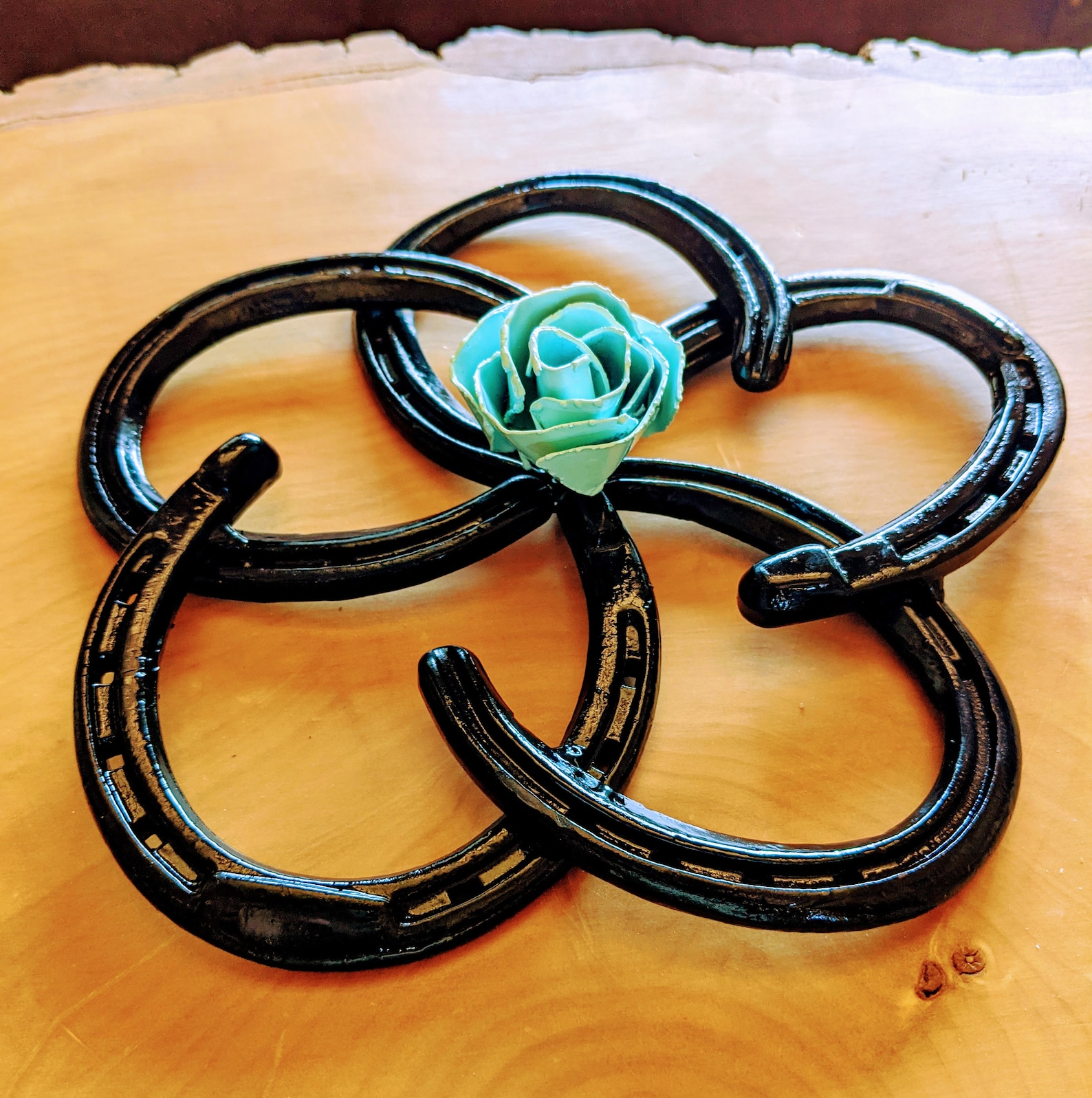Handcrafted Horseshoe Design With Rose - Etsy
