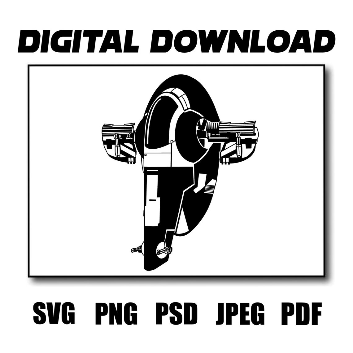 Slave 1 SVG – Boba Fett Starfighter, Star Wars (digital Download) - Etsy