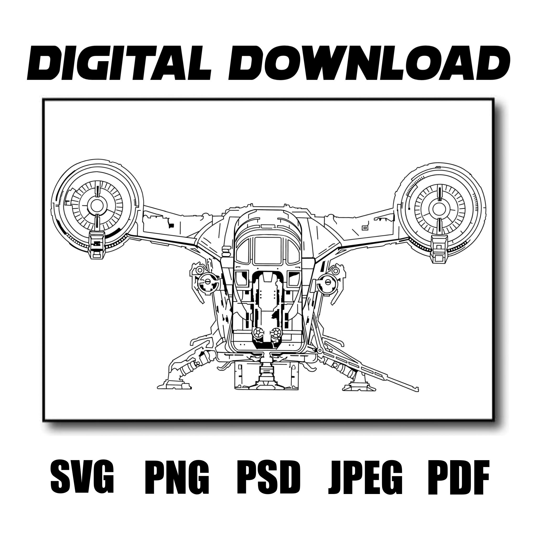 Razor Crest Schematic SVG Mandalorian Starwars SVG - Etsy