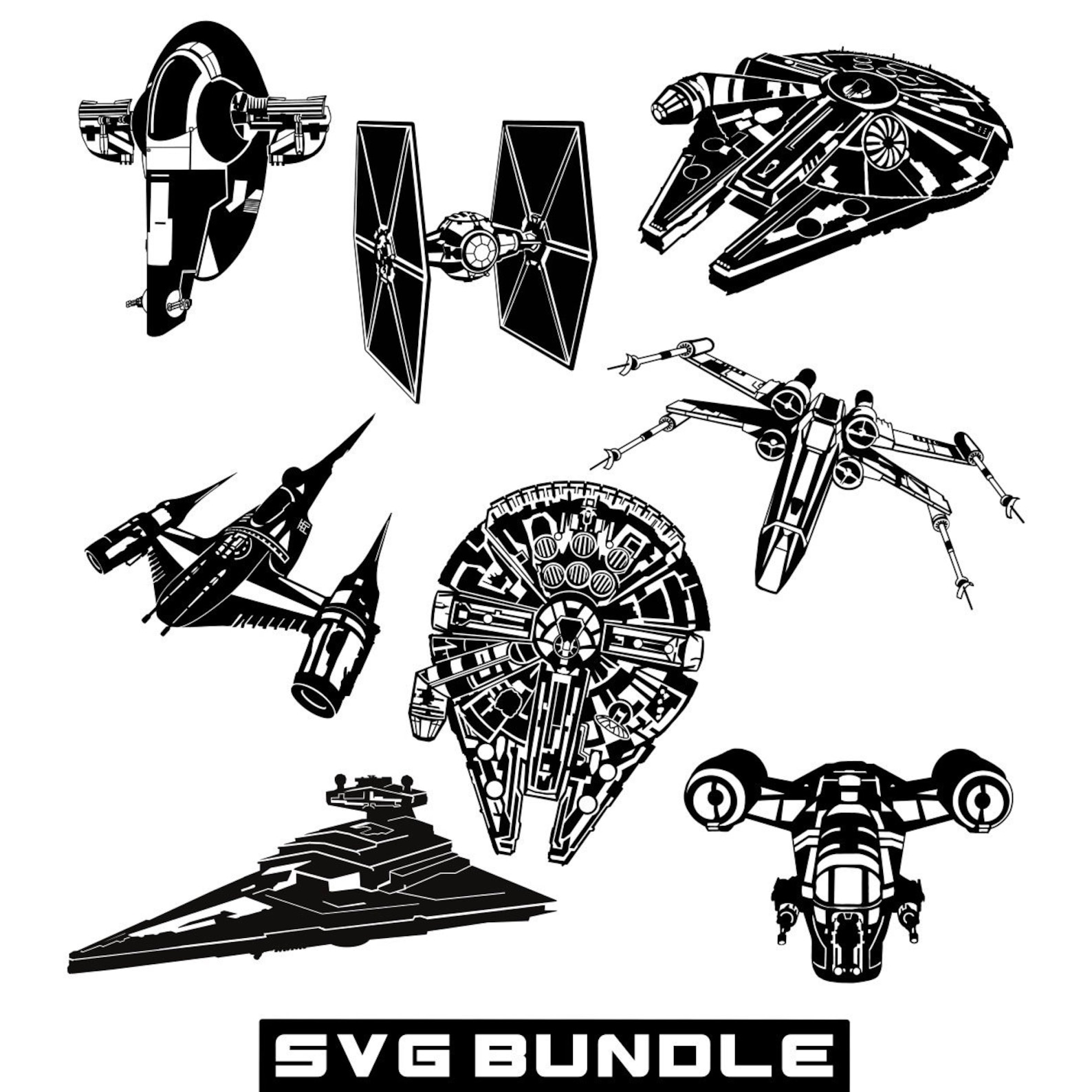 Starwars Ship SVG Bundle 8 Designs Digital Download SVG - Etsy