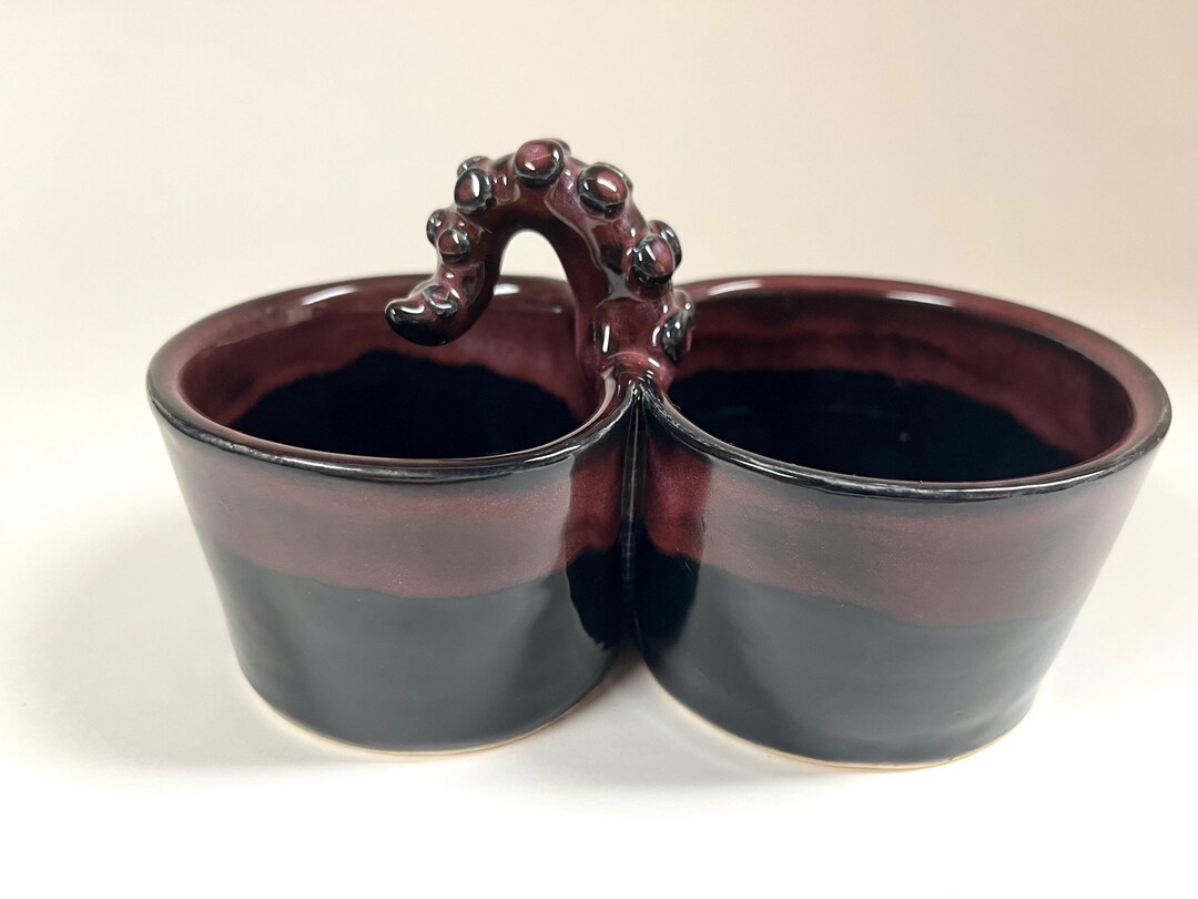 Octopus Condiment Bowl, Double Condiment Bowl, Joined Serving Bowls ...
