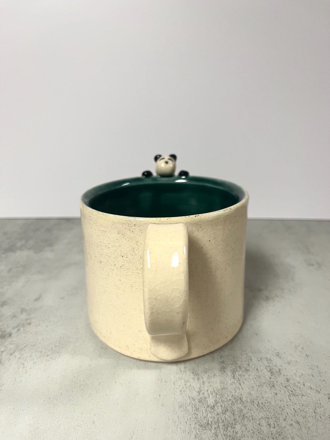 Pottery Panda Bear Mug, Bamboo and Panda Pottery Mug, Stoneware Ceramic ...