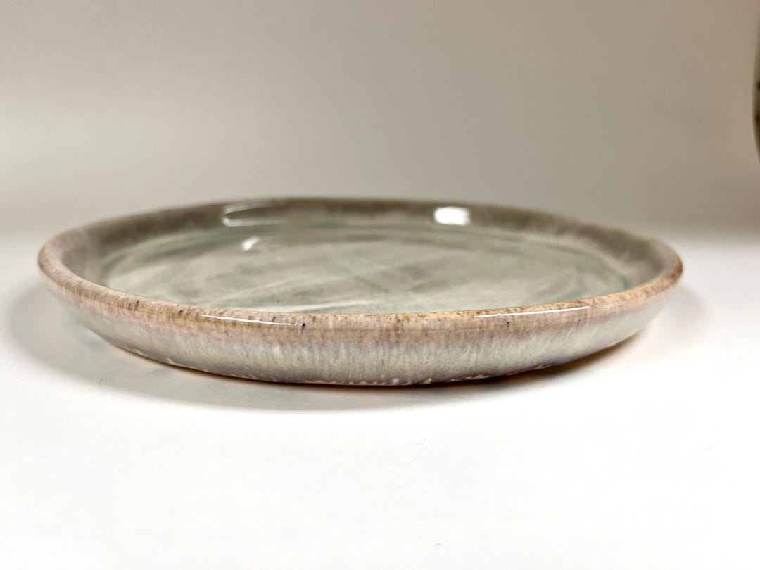 Speckled Drippy Pottery Plate, Cookie Plate, Dinner Plate, Creamy White ...