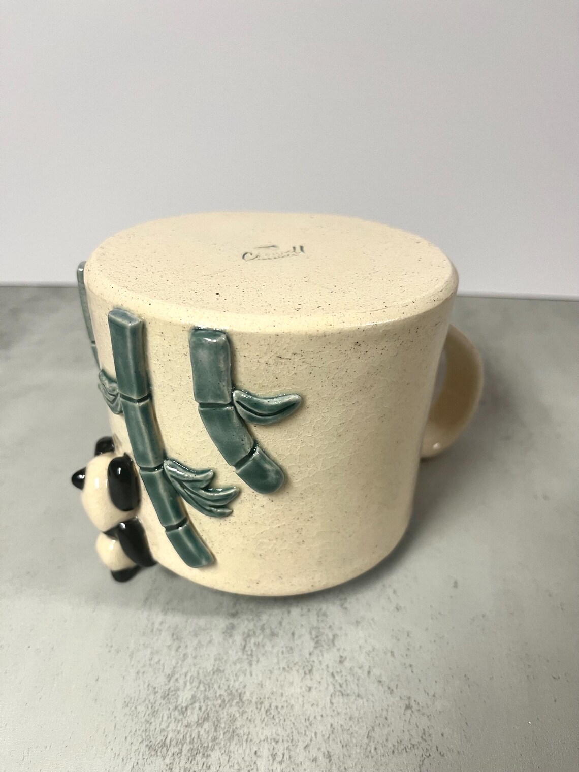 Pottery Panda Bear Mug, Bamboo and Panda Pottery Mug, Stoneware Ceramic ...
