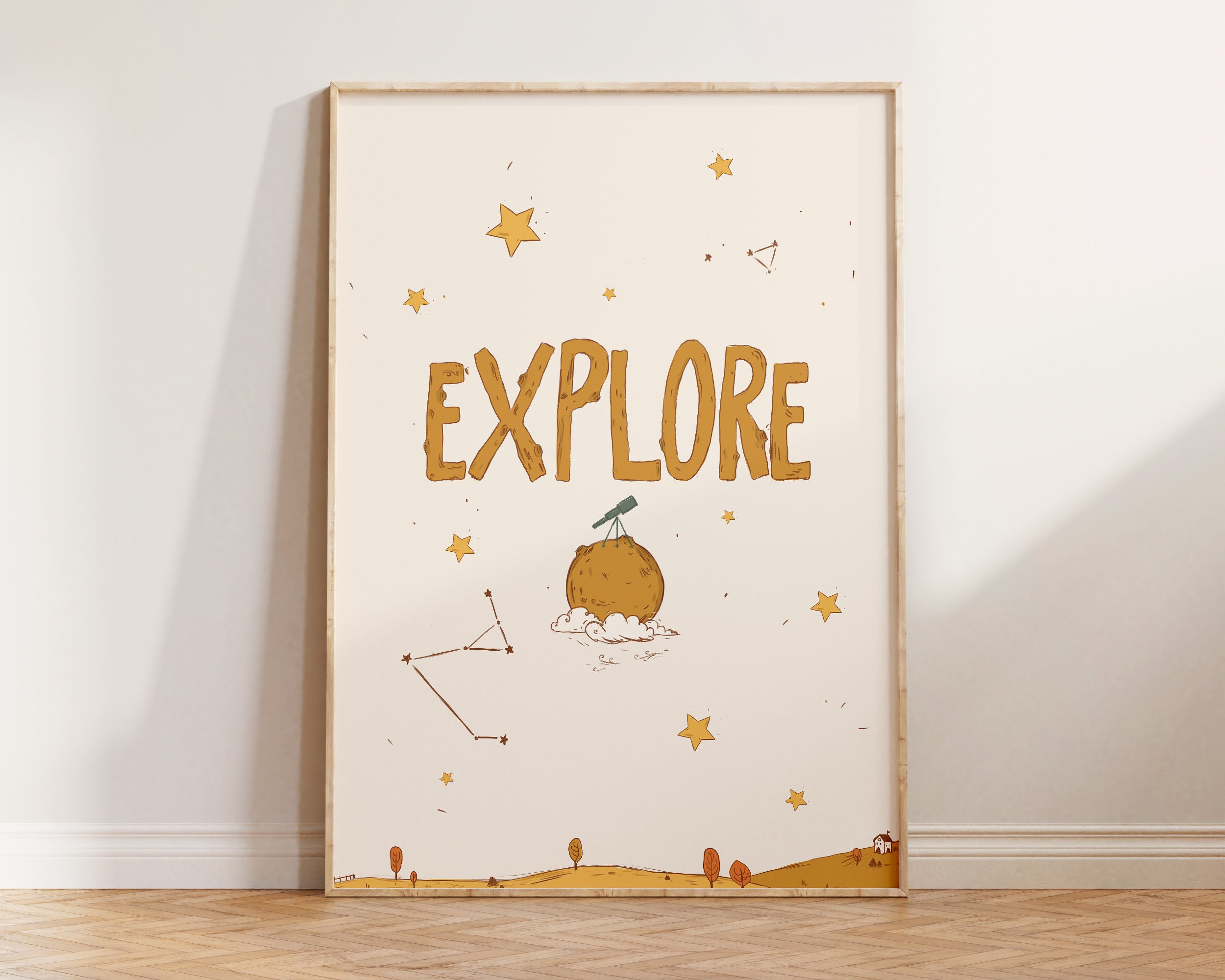 Explore - Positive Inspirational Poster for Kids, Autumn Colors, Space ...