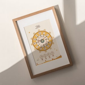 Clock Poster for Kids, Educational Poster, Wall Art for Homeschooling ...