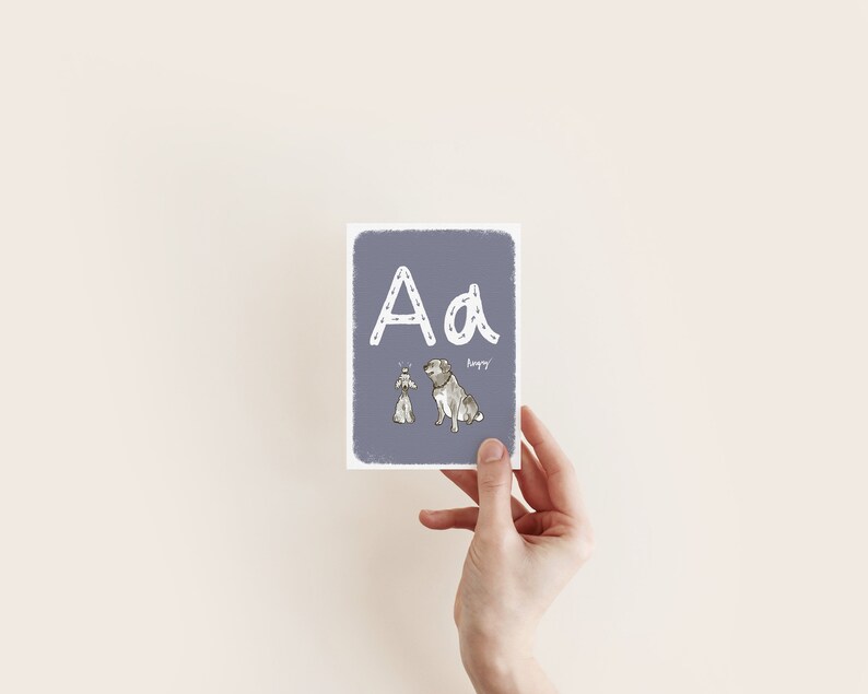 ABC Flashcards, Animal Alphabet Flash Cards Printable, Boho Alphabet ...