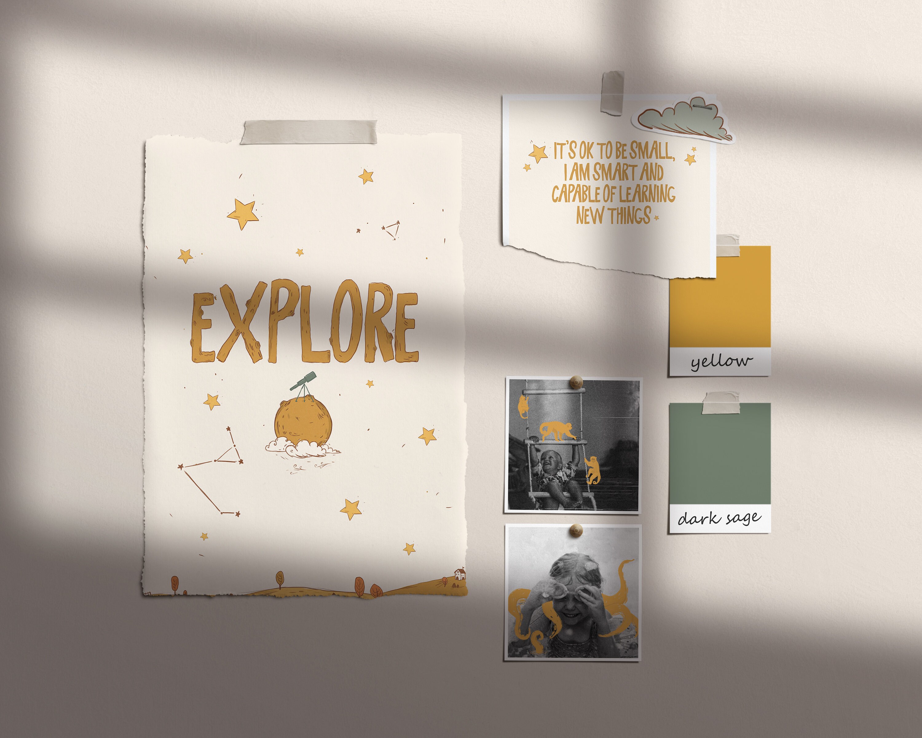 Explore - Positive Inspirational Poster for Kids, Autumn Colors, Space ...