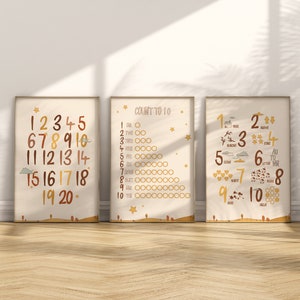 Counting Posters Bundle, Counting Kids Posters Set of 3 Classroom ...