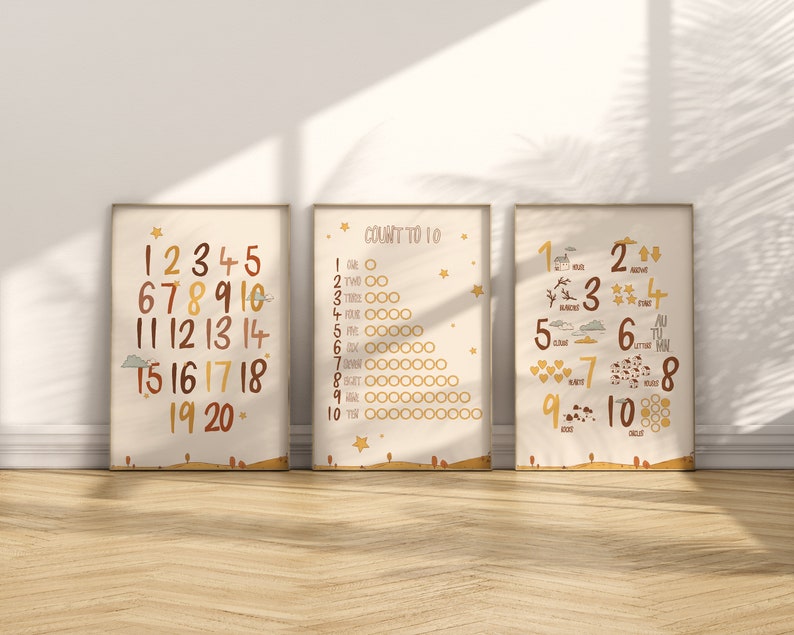 Counting Posters Bundle, Counting Kids Posters Set of 3 Classroom ...
