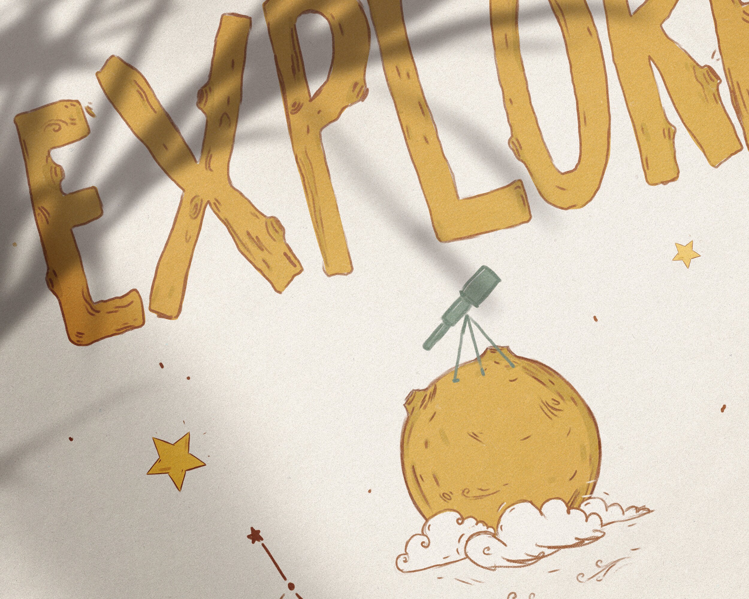 Explore - Positive Inspirational Poster for Kids, Autumn Colors, Space ...