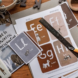 ABC Flashcards, Animal Alphabet Flash Cards Printable, Boho Alphabet ...