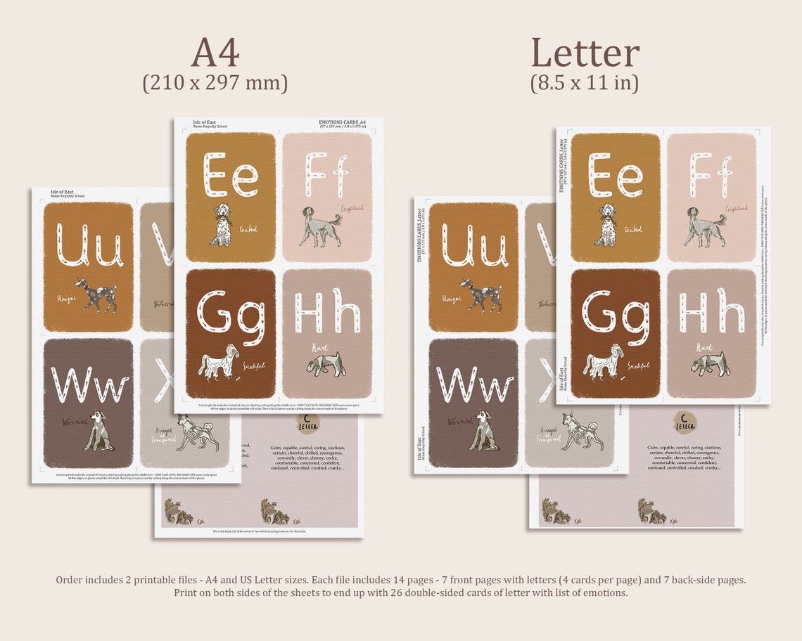 ABC Flashcards, Animal Alphabet Flash Cards Printable, Boho Alphabet ...