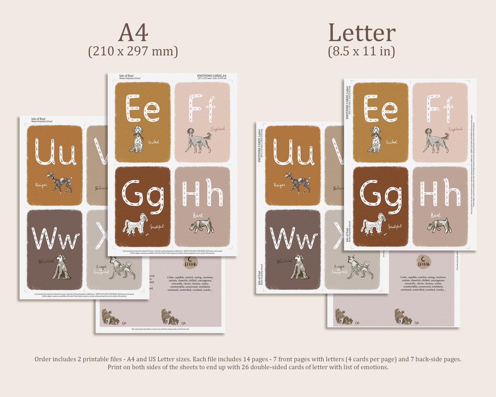 ABC Flashcards, Animal Alphabet Flash Cards Printable, Boho Alphabet ...