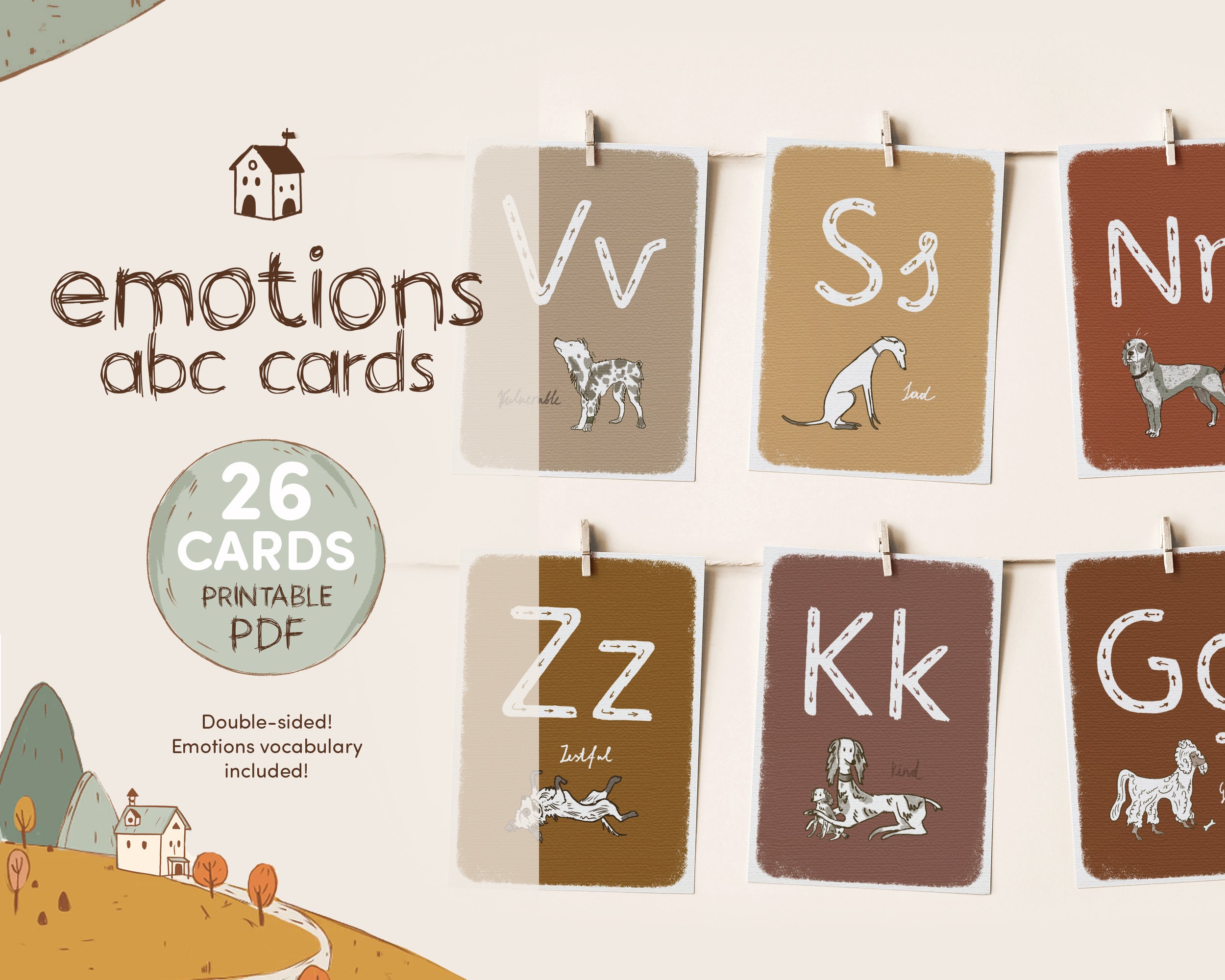 ABC Flashcards, Animal Alphabet Flash Cards Printable, Boho Alphabet ...