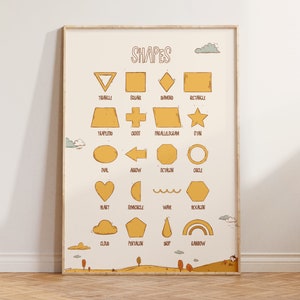 Shapes Poster for Kids, Educational Posters for Classroom Decor, Autumn ...