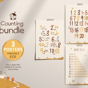 Counting Posters Bundle, Counting Kids Posters Set of 3 Classroom ...