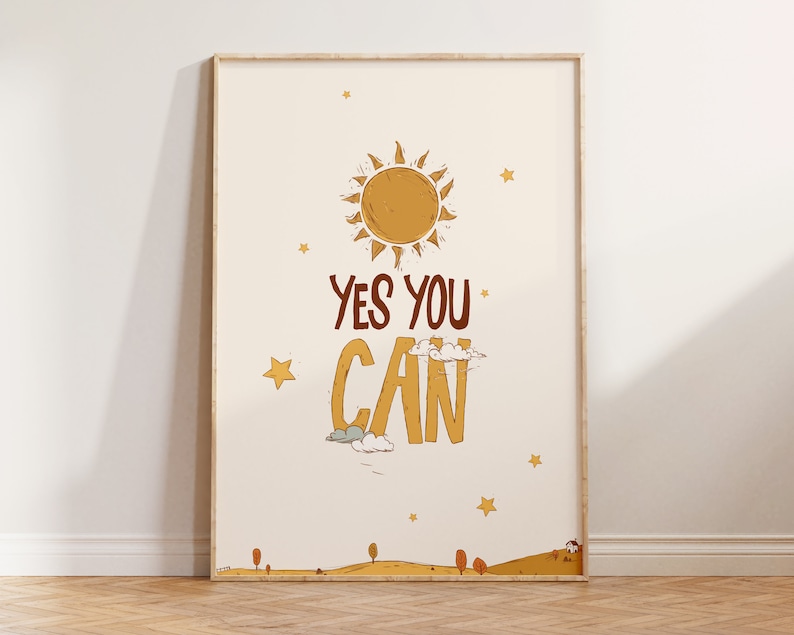 Yes You Can - Positive Poster for Kids, Motivational Posters for ...