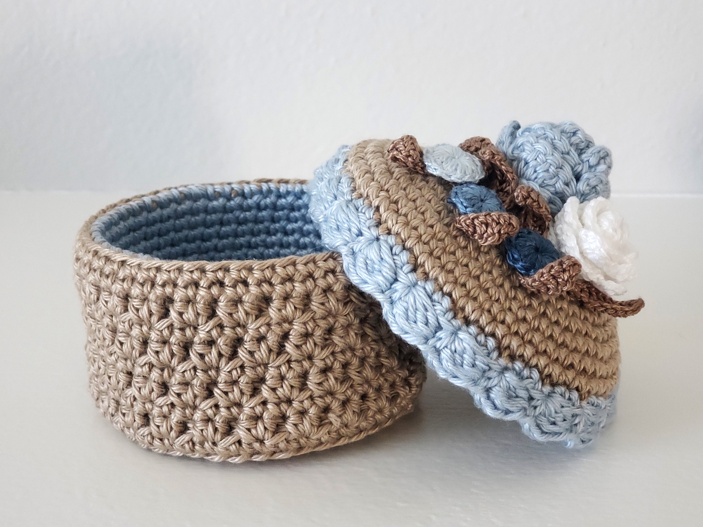 PDF Pattern | Crochet Handmade Mini Basket | Basket With Lid | Home ...