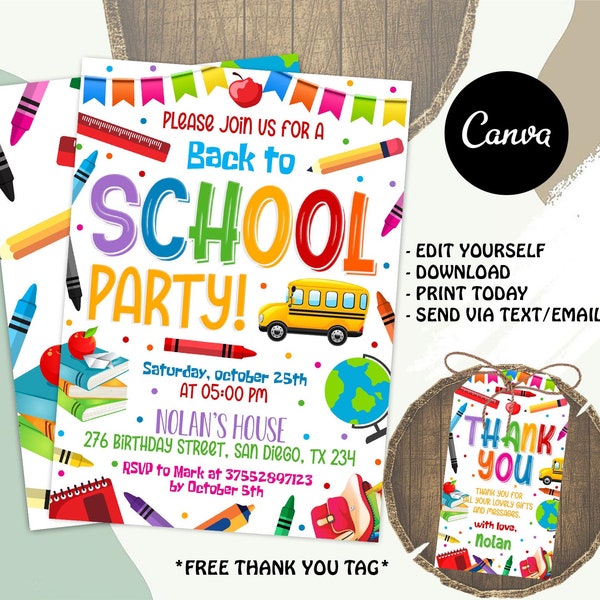 School Invitation - Etsy