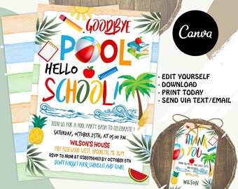 Editable End of School Party Schools Out Party Invitation, Download ...