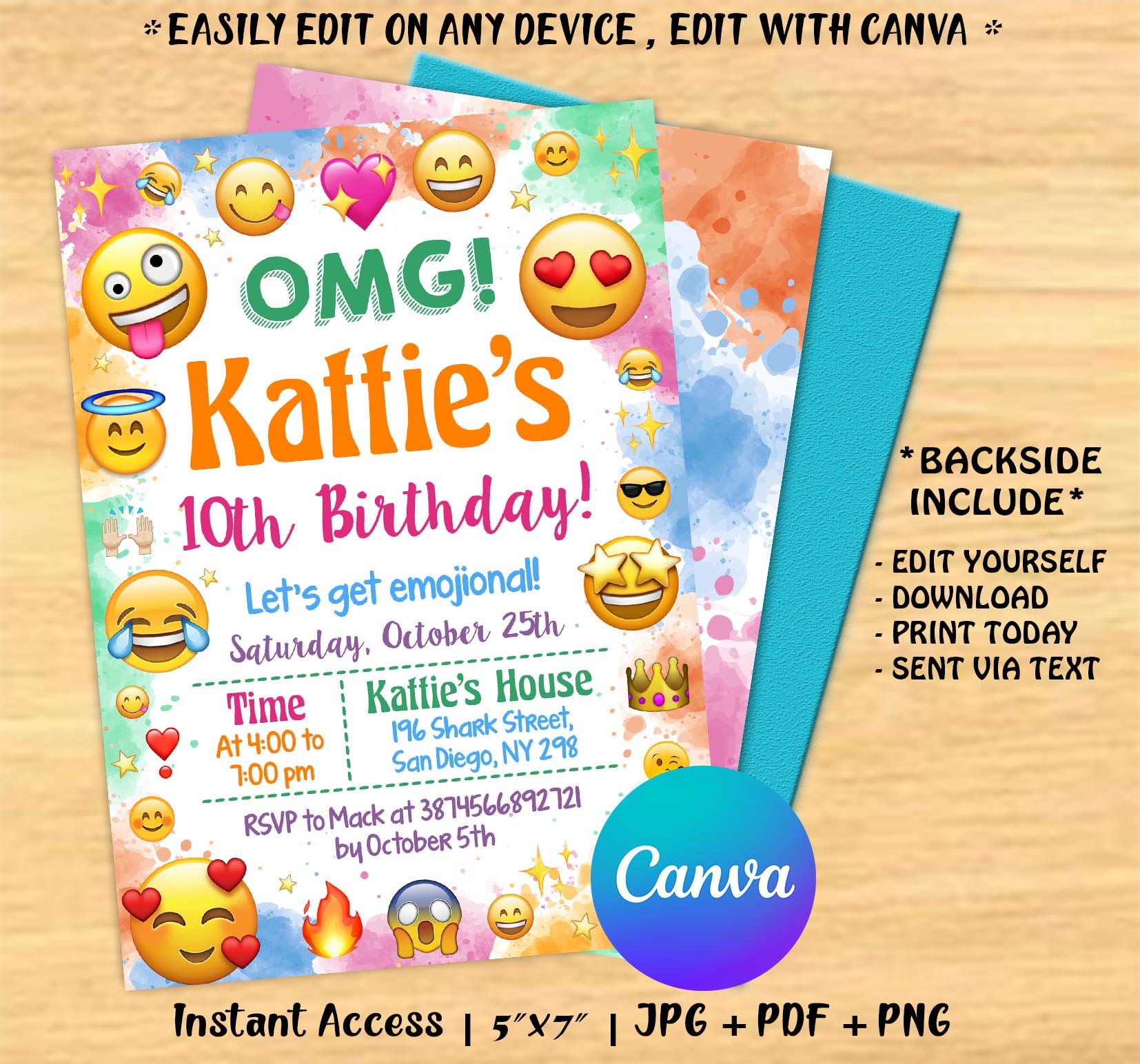 Emoji Invitation Emoji Party Invitation Emoji Party Emoji - Etsy Australia